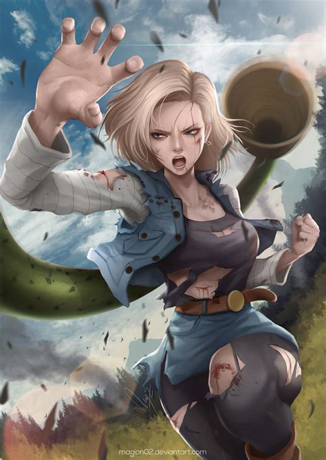 Magion02 Android 18 Cell Dragon Ball Semi Perfect Cell Dragon Ball Dragonball Z Torn