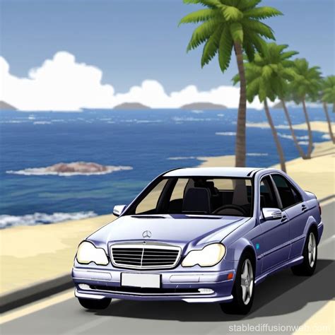 Mercedes C Class W202 In Pacific Drive Game Stable Diffusion Online
