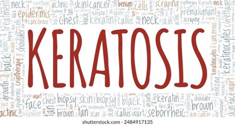 Keratosis Word Cloud Conceptual Design Isolated Stock Vector Royalty