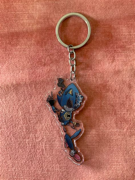 Steampunk Metal Sonic Keychain Etsy