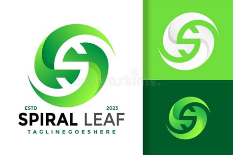 Letter S Spiral Nature Leaf Monogram Initials Circular Logo Stock