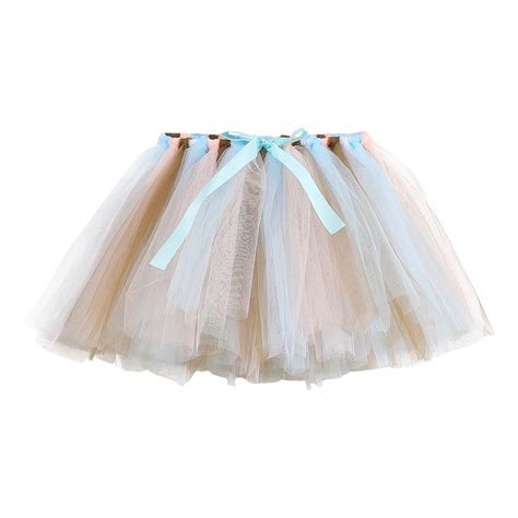 Mepaouo Tutu Skirts For Girls Layered Tulle Rainbow Princess Dress Ballet Dance Clothes Sizes S