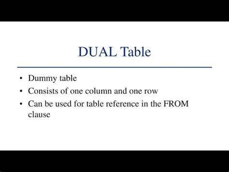 Todo Lo Que Necesitas Saber Sobre MySQL Dual Table MySQL YA