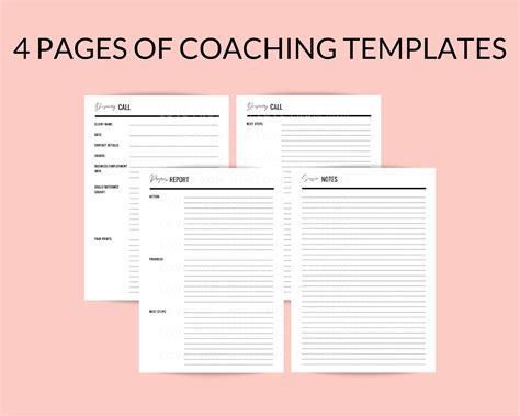 Coaching Template Printable Coaching Discover Call Template Life