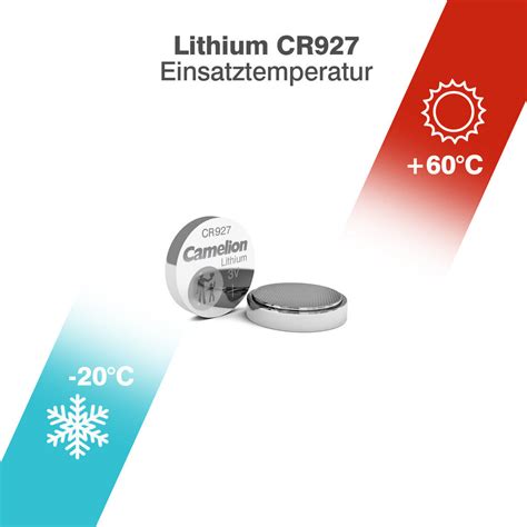 1 x Camelion CR 927 LR927 3V Lithium Batterie Knopfzelle 30 mAh 1er ...