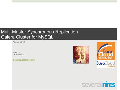 Galera Cluster For Mysql Introduction Slides Pdf