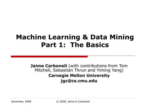 Ppt Machine Learning And Data Mining Part 1 The Basics Powerpoint