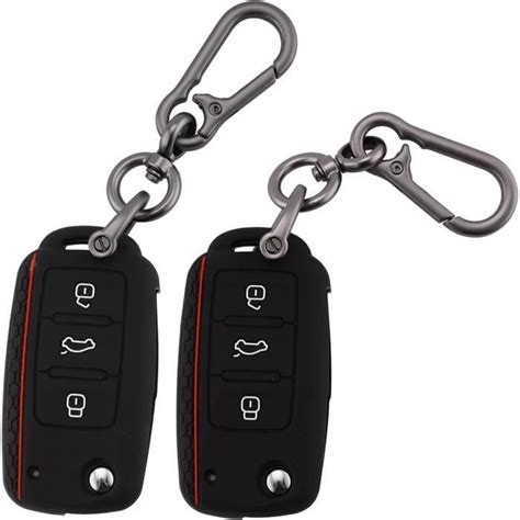 Coque De Clé De Voiture Avec Porte Clés Pour Vw 3 Boutons Coques De