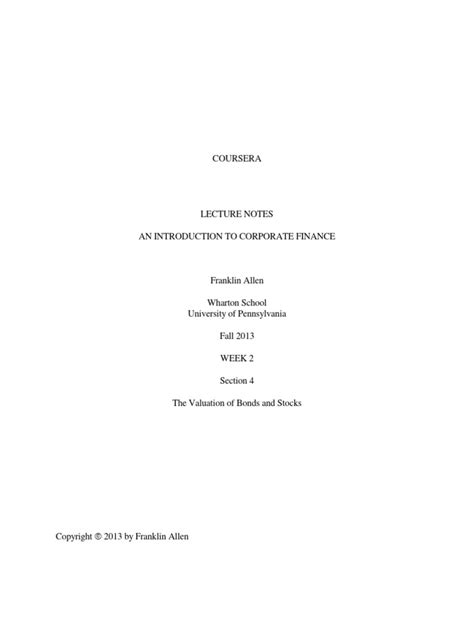 Finance Lecture Slides Sec04 Coursera Updated Pdf Bonds Finance