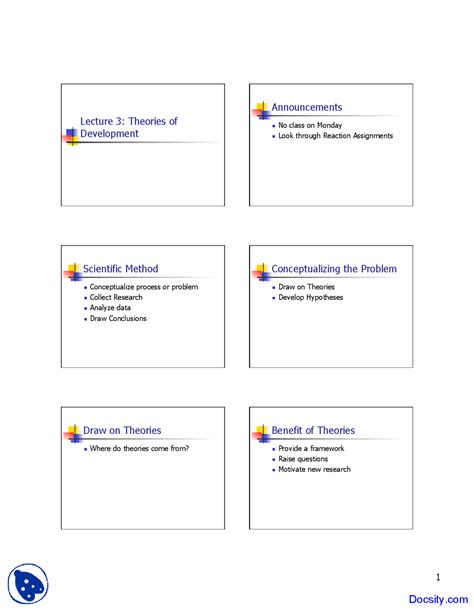 Theories Of Development Developmental Psychology Lecture Slides