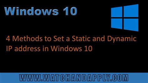 Methods To Set A Static And Dynamic Ip Address In Windows Ip