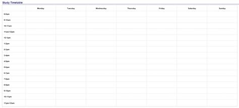 15 Free Homework Schedule Template Ms Word And Ms Excel