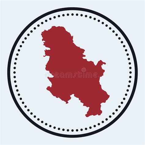 Serbia Round Rubber Stamp With Country Map Stock Vector Illustration