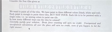 Solved Consider The Four Tiles Given As TILE TILE TILE Chegg
