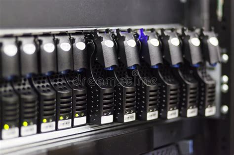 Male Computer Engineer Installing Blade Server In Chassis Stock Photo
