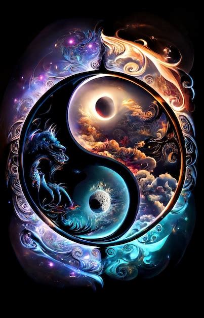 Premium Ai Image The Dragon And The Yin Yang Symbol