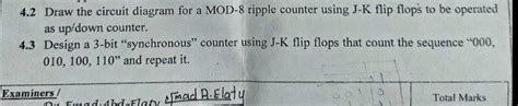solved 4 2 draw the circuit diagram for a mod 8 ripple