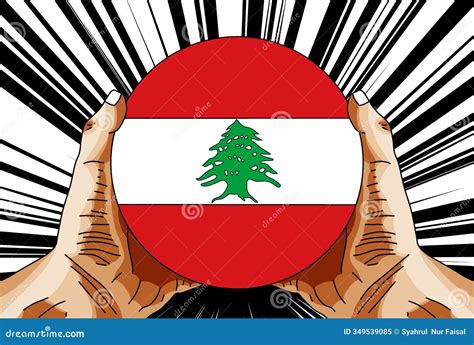 Lebanon National Flag Flat Icon Cartoon Vector