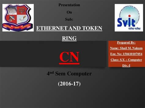 Ethernet And Token Ring Computer Networks