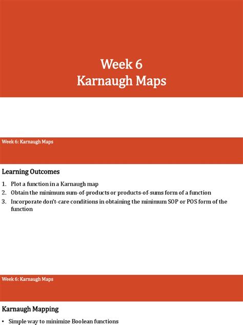week 6 module 5 karnaugh maps ppt pdf mathematics theory of