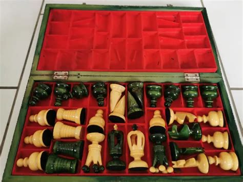 JEU ÉCHECS ARTISANAL en bois mallette plateau hauteur roi cm très bon état EUR