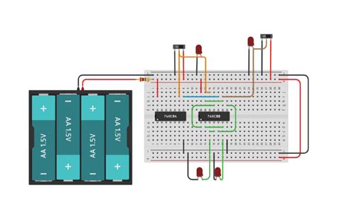 Circuit Design D триггер Tinkercad