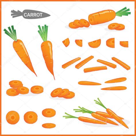 Conjunto De Verduras Frescas De Zanahoria Con Tapas De Zanahoria En