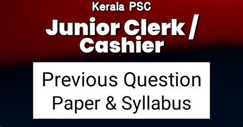 CSEB Kerala Junior Clerk Syllabus PDF DEO Typist System