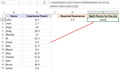 Find The Closest Match In Excel Using Formulas