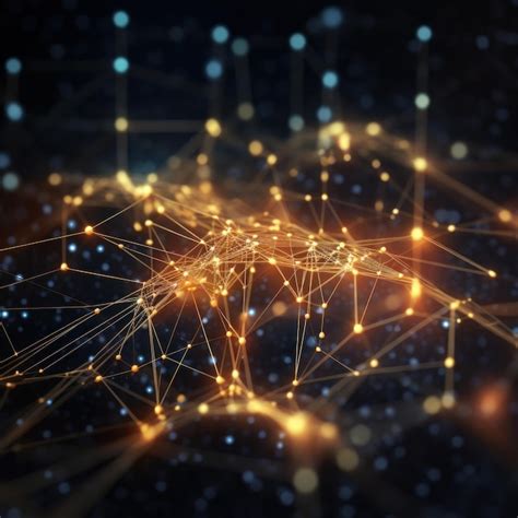 Premium Photo Cyber Big Data Flow Blockchain Gold Data Fields Network Line Connect Stream