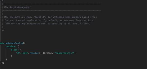 Laravel And Vue Configure Webpack To Use The “” Placeholder For Cleaner