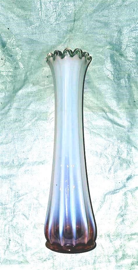 Fostoria Glass Company Pink Opalescent Swung Vase Etsy