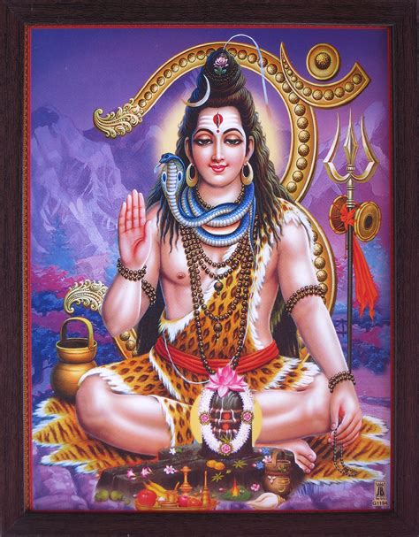 Buy Lord Shiva Sitting With Shivling And Om Symbol Is Showing Behind