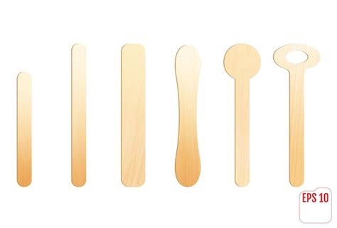 Premium Vector Popsicle Sticks Wooden Elements For Holding Ice Cream