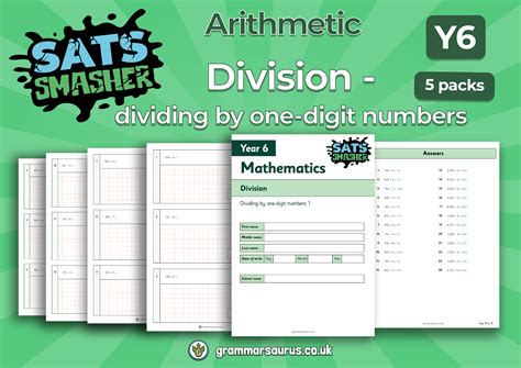 Y6 Sats Smasher Maths Arithmetic Division Dividing By One Digit