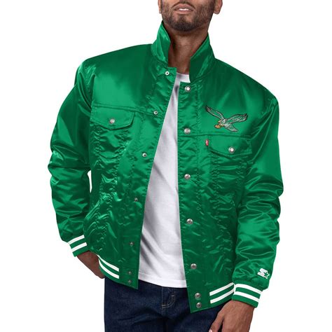 Levis Starter Silver Tab Green Philadelphia Eagles Trucker Jacket