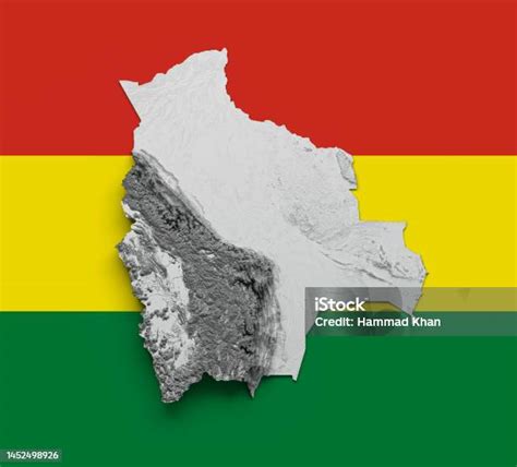 볼리비아 지도 볼리비아 국기 음영 릴리프 색상 높이 지도 흰색 배경 3d 그림 0명에 대한 스톡 사진 및 기타 이미지 0명 3차원 형태 강 Istock