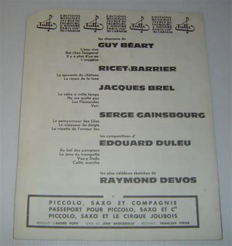 Jacques Brel Partition Isabelle Sheet Music Eur 5 00 Picclick Fr
