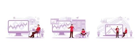 premium vector stock trader concept analyzing data to make the best