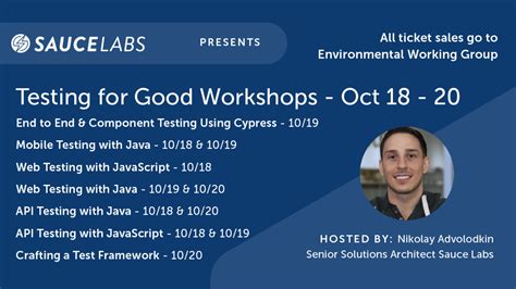 Testing For Good Workshops October 18th To 20th Ultimate Qa