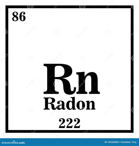 Radon Rn Periodic Table Element Cartoon Vector