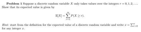 solved problem 1 suppose a discrete random variable x only