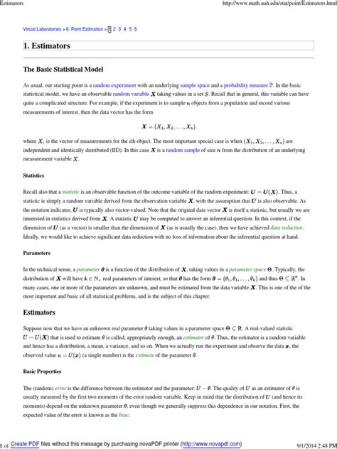 estimators the basic statistical model pdf estimator bias of an