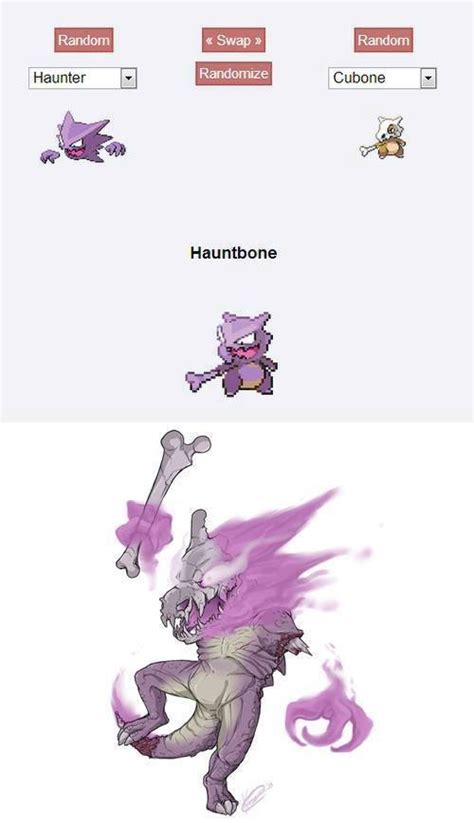 Haunter And Cubone Pokemon Fusion Art