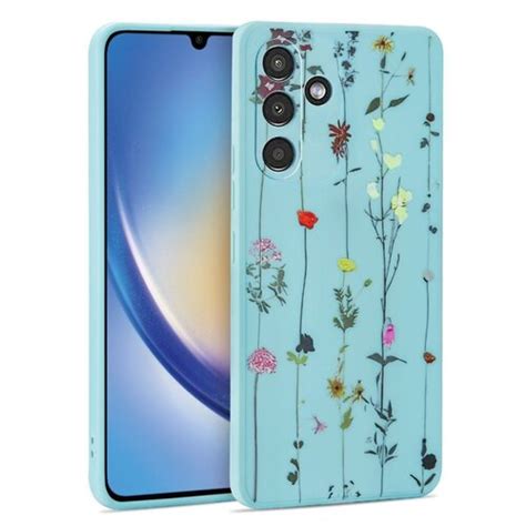 Tech Protect Mood Do Samsung Galaxy A34 5g Niebieski Kwiatuszki Etui