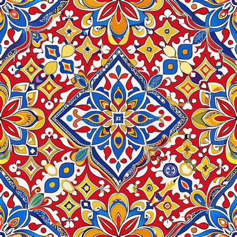 A Stunning Seamless Pattern Of Portuguese Mosaic Tiles Stock Vector
