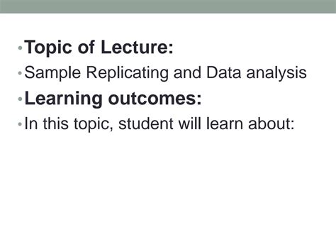 Solution Lecture 13 Sample Replicating And Data Analysis In Research