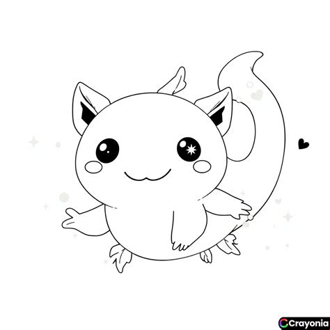 Kawaii Axolotl Coloring Pages Free Online Coloring Pages