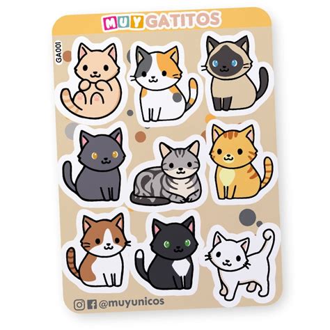 Gatitos Planchas De Stickers • Diseños Muy Únicos