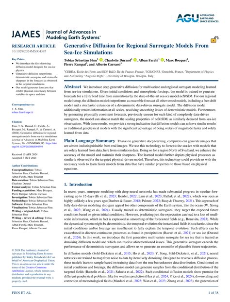 Pdf Generative Diffusion For Regional Surrogate Models From Sea‐ice